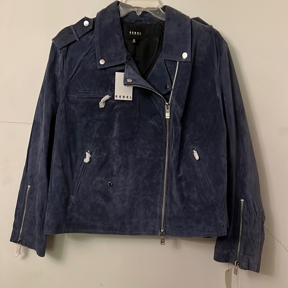 Rebel Wilson | Jackets & Coats | Nwt Rebel Wilson Suede Moto Jacket ...